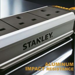 Stanley 13A 3-Gang Unswitched Power Strip With Foldable Hook Black 3m ...