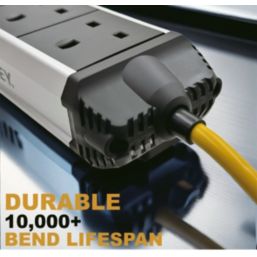 Stanley 13A 3-Gang Unswitched Power Strip With Foldable Hook Black 3m ...