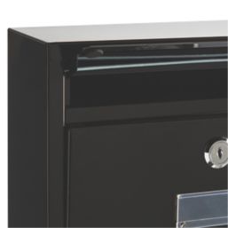 Smith & Locke Compact Post Box Black Powder-Coated - Screwfix