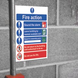 Essentials Non Photoluminescent "Fire Action Procedure" Sign 300mm x ...