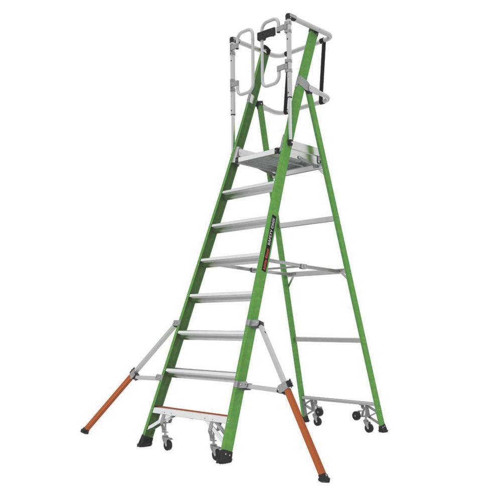 Little Giant Fibreglass 2.26m Green 8 Step Podium Steps - Screwfix