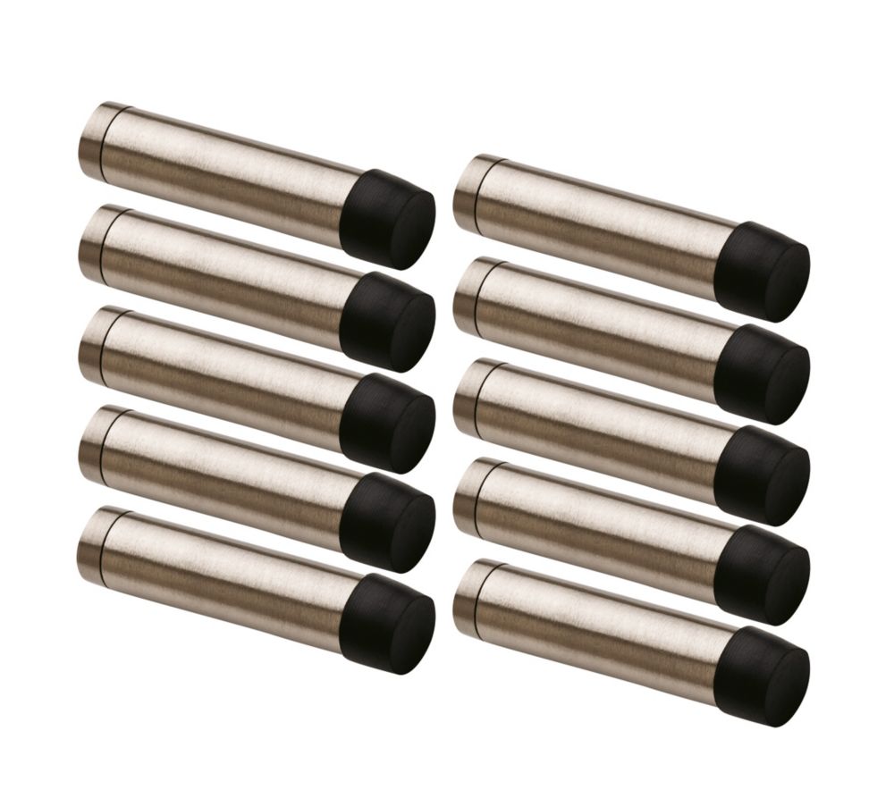 Smith & Locke Cylinder Skirting Board Mounted Door Stop 16 x 70mm Satin ...