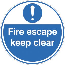 Essentials Fire Escape Keep Clear Floor Sign 450mm x 450mm - Screwfix