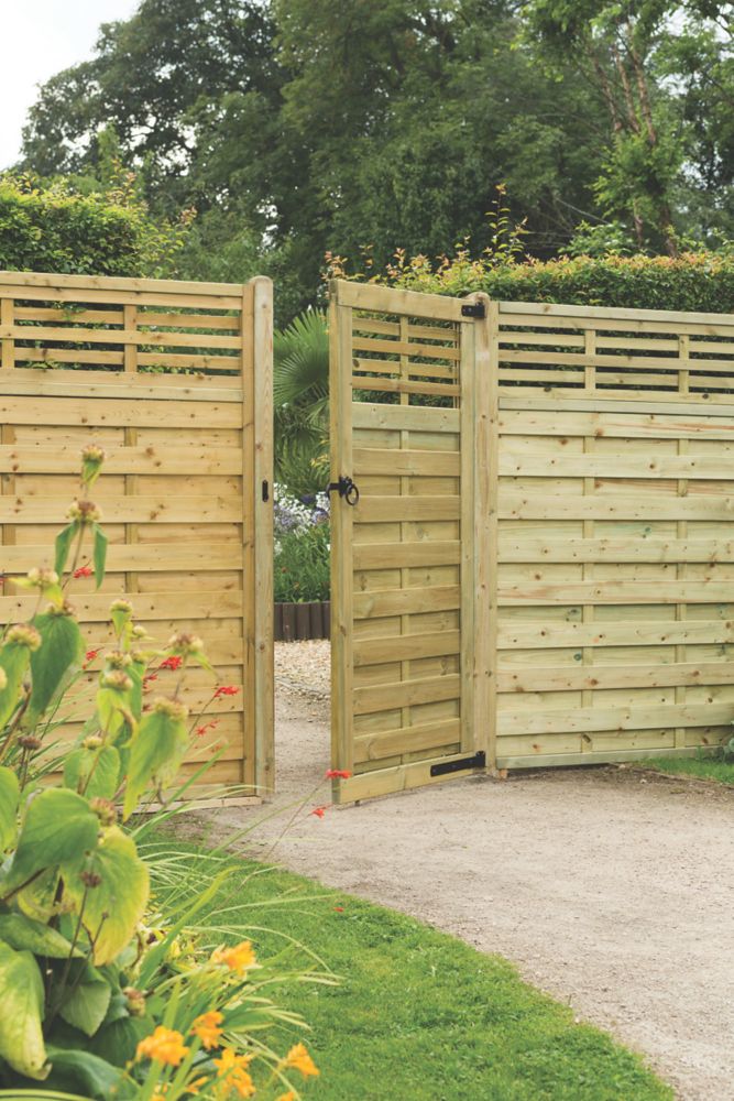 Forest Kyoto Gate 900mm x 1800mm Natural Timber - Screwfix