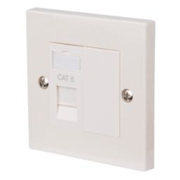 Labgear 1-Gang RJ45 Ethernet Socket White with Colour-Matched Inserts ...