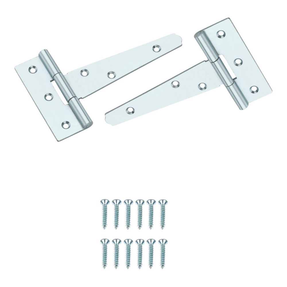 Smith & Locke Zinc-Plated Tee Hinges 102mm 2 Pack - Screwfix