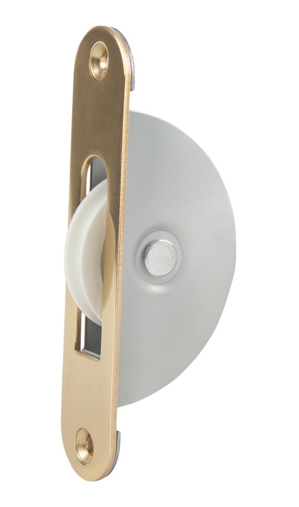 Smith & Locke Sash Window Axle Pulley & Nylon Wheel Polished Brass ...