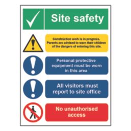 Essentials "Site Safety" Notice Sign 800mm x 600mm - Screwfix