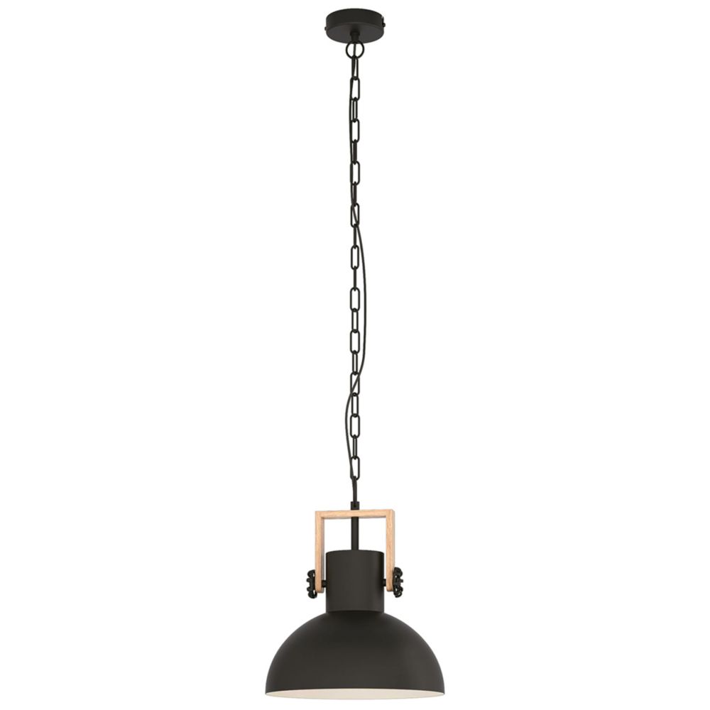 Eglo Lubenham Single Pendant Light Black - Screwfix