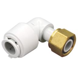 FloPlast FloFit+ Plastic Push-Fit Angled Tap Connector 15mm x 1/2 ...