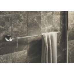 ETAL Single Towel Rail Stainless Steel 600mm x 80mm x 55mm - Screwfix