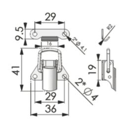 Essentials Toggle Catches Nickel 45mm x 36mm 10 Pack - Screwfix