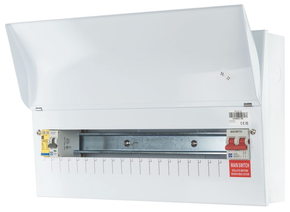 Lewden PRO 22-Module 18-Way Part-Populated Main Switch Consumer Unit ...