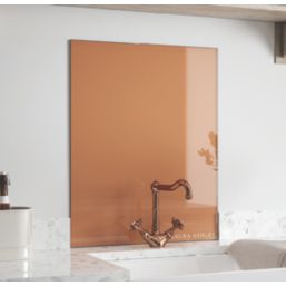 Laura Ashley Copper Self-Adhesive Glass Kitchen Splashback 600mm x ...