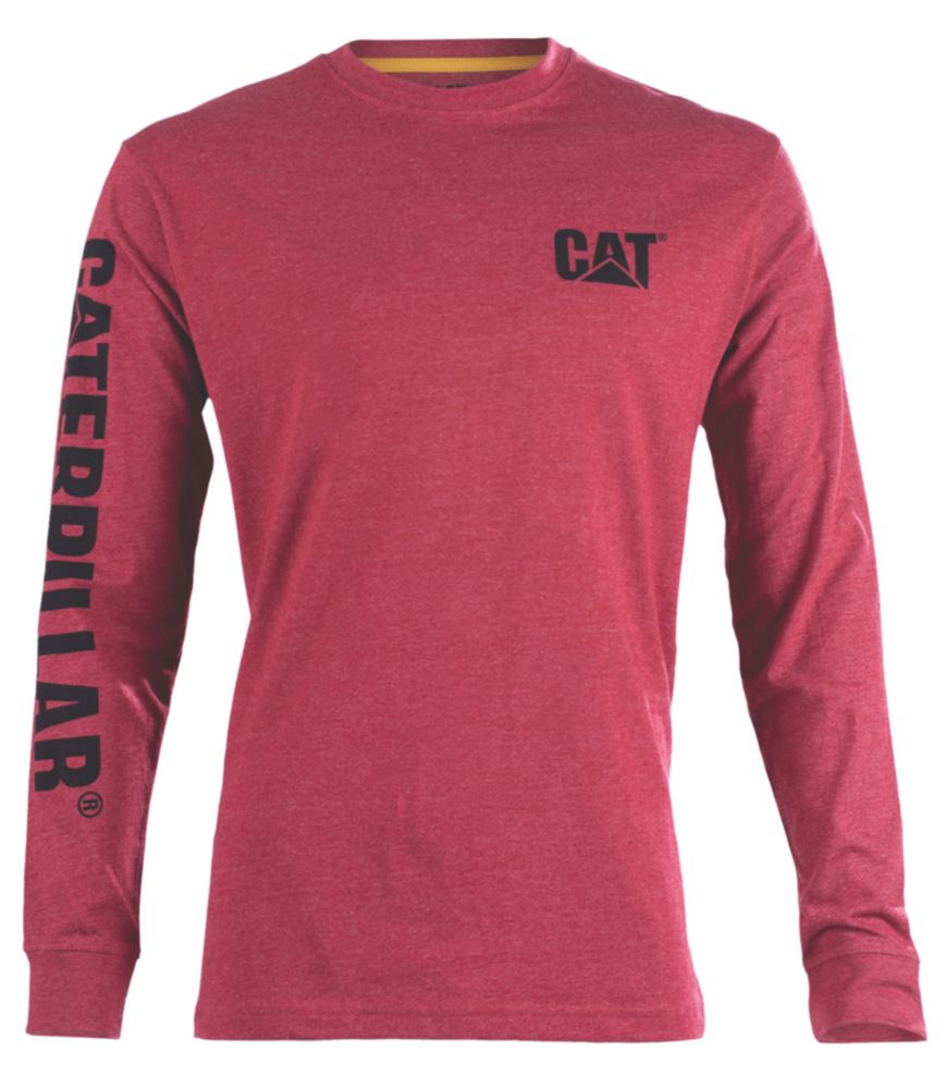 CAT Trademark Banner Long Sleeve T-Shirt Red 3X Large 50" Chest - Screwfix