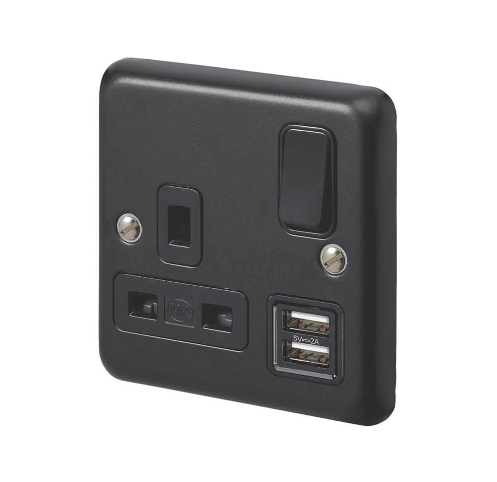 MK Contoura 13A 1-Gang DP Switched Socket + 2A 10.5W 2-Outlet Type A ... MK Contoura 13A 1-Gang DP Switched Socket + 2A 10.5W 2-Outlet Type A ...