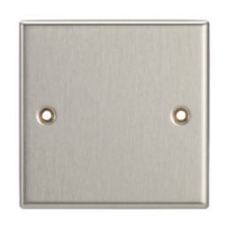Contactum iConic 1-Gang Blanking Plate Brushed Steel - Screwfix