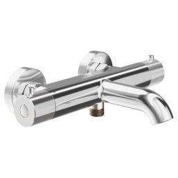 Swirl Melba Exposed Dual Outlet Thermostatic Chrome Bath Shower Mixer ...