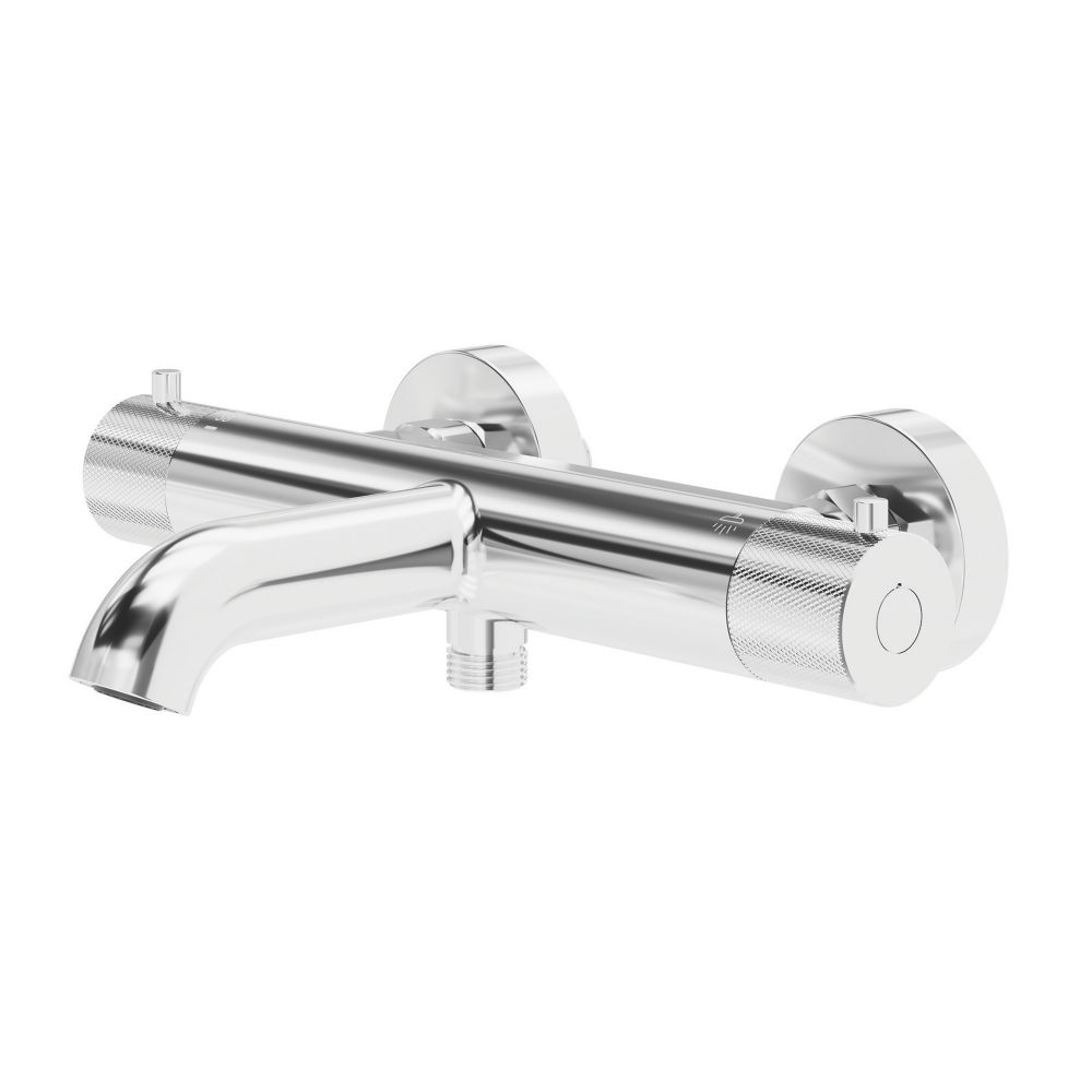 Swirl Melba Exposed Dual Outlet Thermostatic Chrome Bath Shower Mixer ...