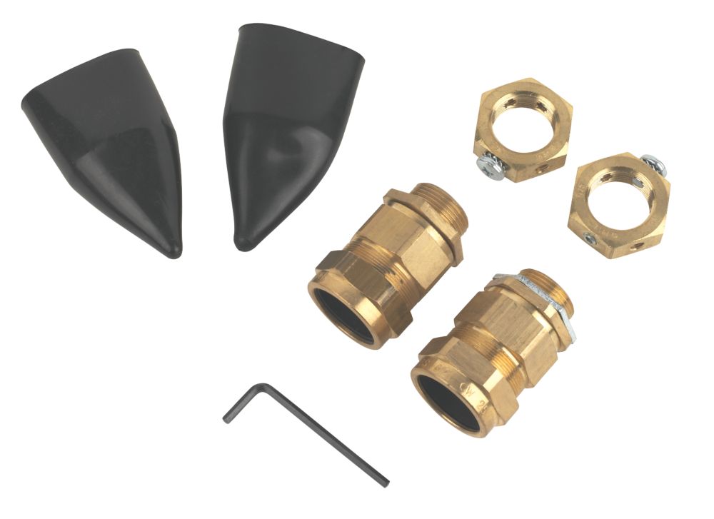 Tauras Brass External Gland Kit 25mm 2 Pack - Screwfix