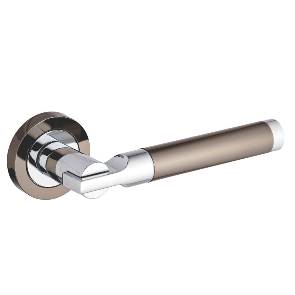 Smith & Locke Tenby Fire Rated Lever on Rose Door Handles Pair Chrome ...