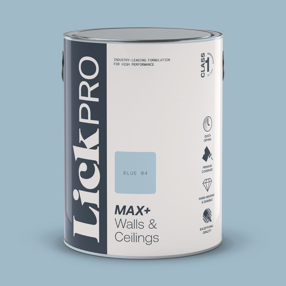 LickPro Max+ 5Ltr Blue 04 Matt Emulsion Paint - Screwfix