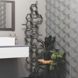 Terma Hex 1700mm x 573mm 1706BTU Sparkling Grey Vertical Designer ...