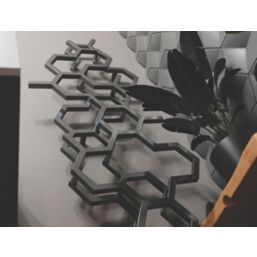 Terma Hex 1700mm x 573mm 1706BTU Sparkling Grey Vertical Designer ...