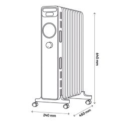 Blyss NY2513-24M 2500W Electric Portable Oil-Filled Radiator White ...