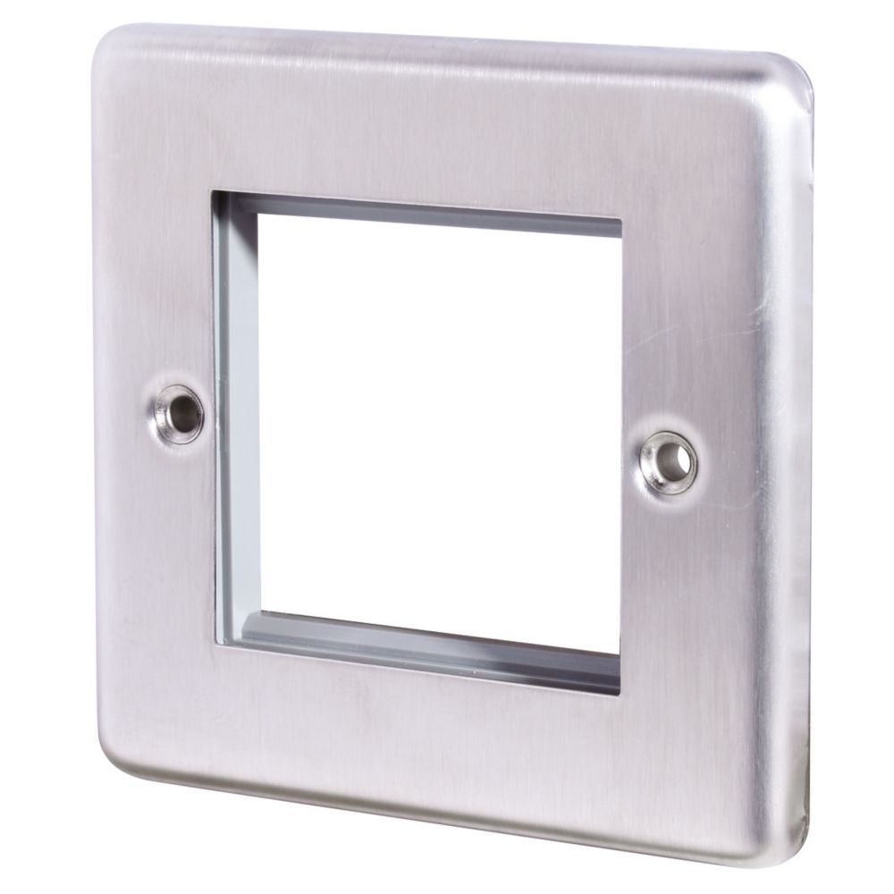 LAP 2-Module Modular Faceplate Brushed Stainless Steel | Front Plates ...