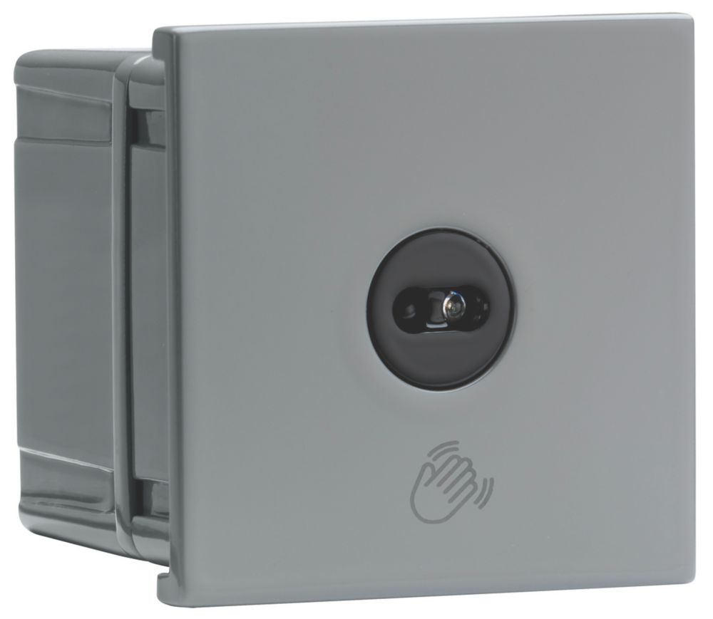 Knightsbridge Touchless 2.1A 1-Way Modular Light Switch Grey with Black ...