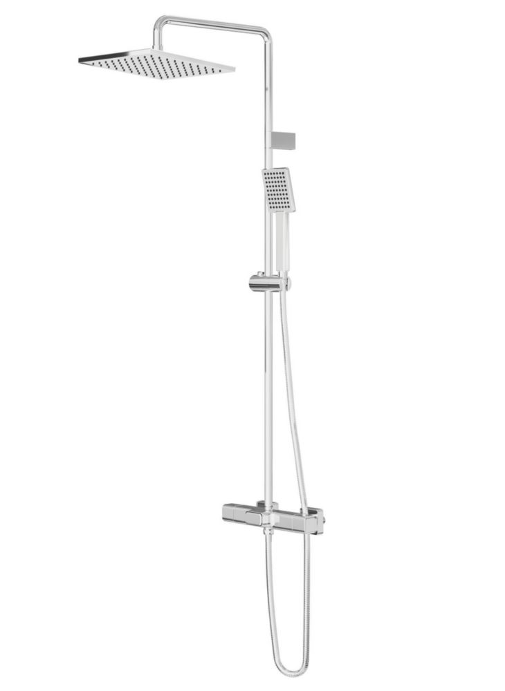 Swirl Thorness Rear-Fed Exposed Chrome-Plated Thermostatic Mixer Shower ...