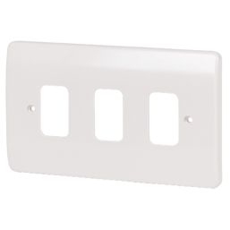 MK Grid Plus 3-Module Grid Faceplate White - Screwfix