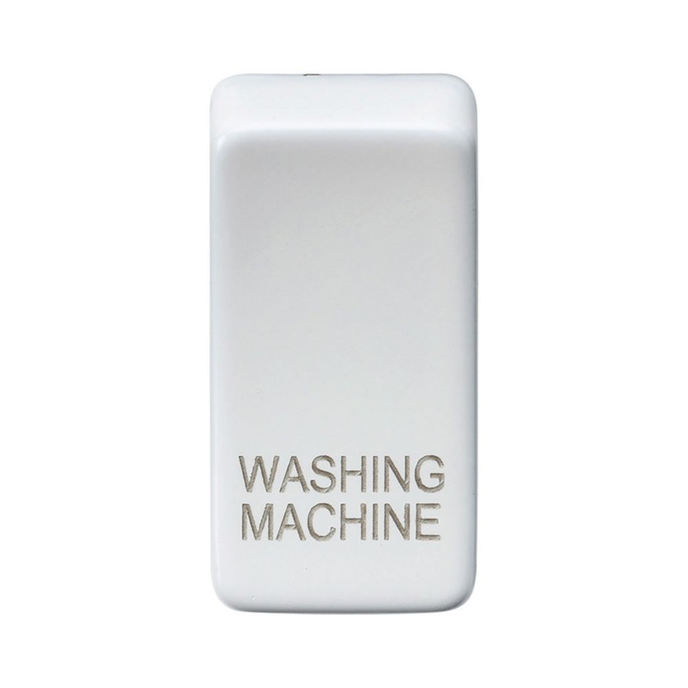 Knightsbridge 'WASHING MACHINE' Switch Cover Matt White - Screwfix