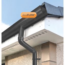 Aluflow Aluminium Half Round Deep Gutter Length Grey 115mm x 3m - Screwfix