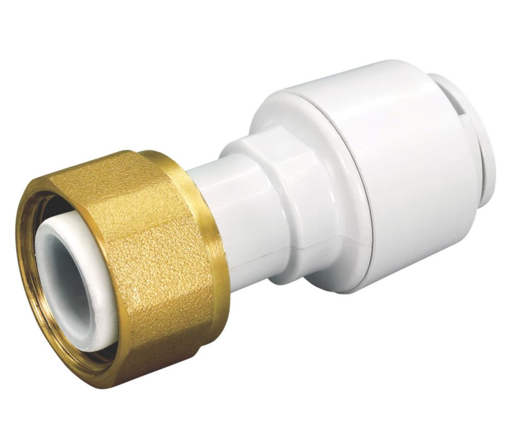 FloPlast FloFit+ Plastic Push-Fit Straight Tap Connector 15mm x 3/4 ...