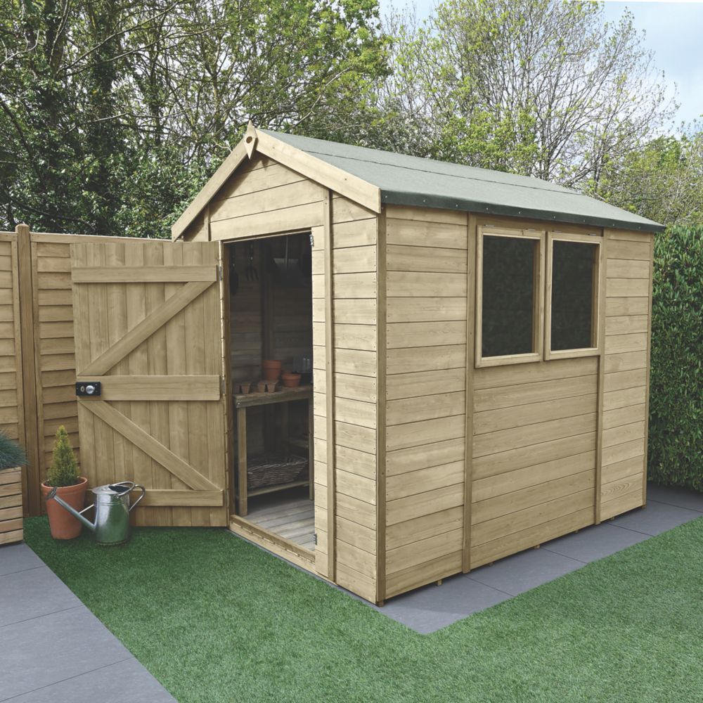 Forest Timberdale 6' 6" x 8' (Nominal) Apex Tongue & Groove Timber Shed ...