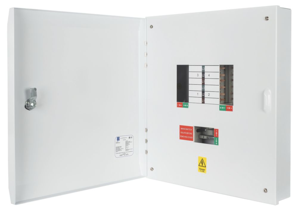 Lewden TPN 4-Way Non-Metered 3-Phase Type B Distribution Board - Screwfix
