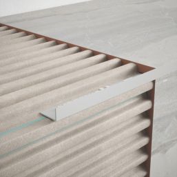 Homelux 9mm Straight Aluminium Tile Trim Pewter 2.5m - Screwfix