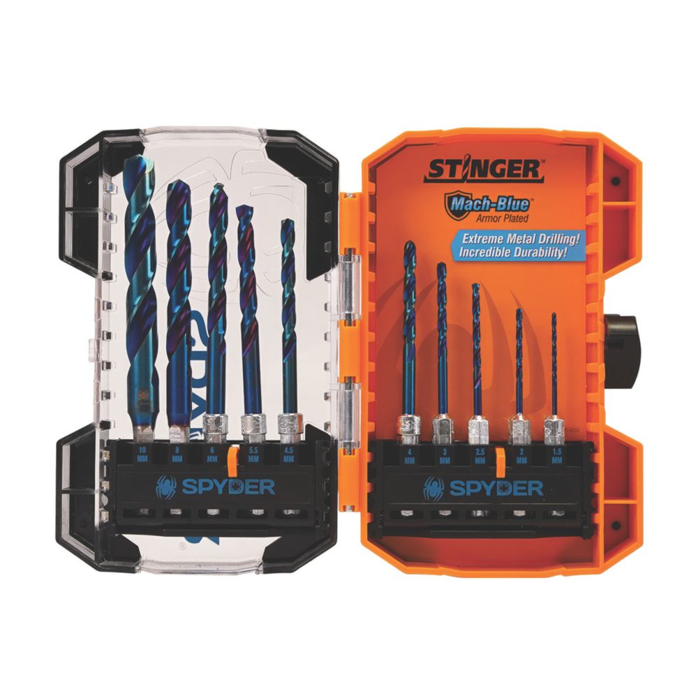Spyder Stinger Hex Shank Metal Drill Bits 10 Piece Set - Screwfix