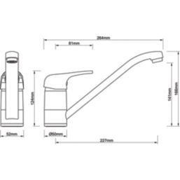 Swirl Tirso Single Lever Mono Mixer Kitchen Tap Chrome - Screwfix