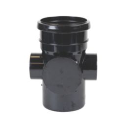 FloPlast Push-Fit 2-Boss Single Socket Access Pipe Black 110mm - Screwfix