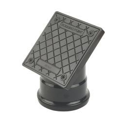 FloPlast Push-Fit Single Socket 45° Square Rodding Point (Socketed ...