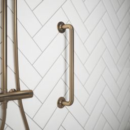 Rothley Straight Household Grab Rail Antique Brass 457mm - Screwfix