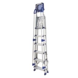 Werner Aluminium 1.89m 6 Step Platform Step Ladder With Handrail - Screwfix