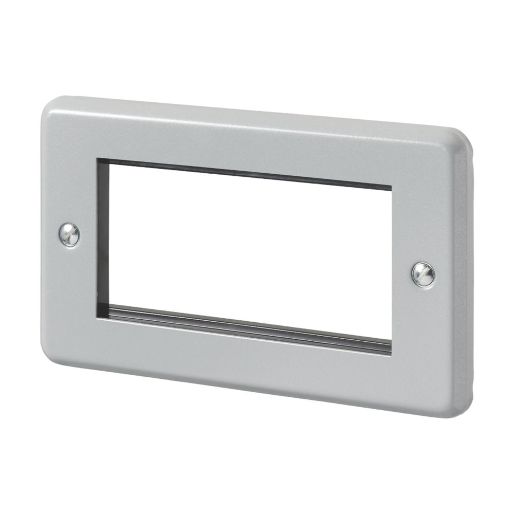 MK 4-Module Modular Faceplate Aluminium - Screwfix