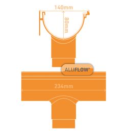 Aluflow Aluminium Half Round Gutter Deep Running Outlet White 115mm x ...