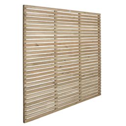 Forest Single-Slatted Fence Panels Natural Timber 6' x 6' Pack of 4 ...