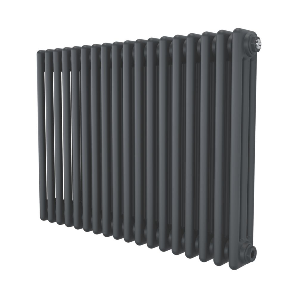 Azur 600mm x 830mm 3514BTU Anthracite Horizontal 3 Column Radiator ...