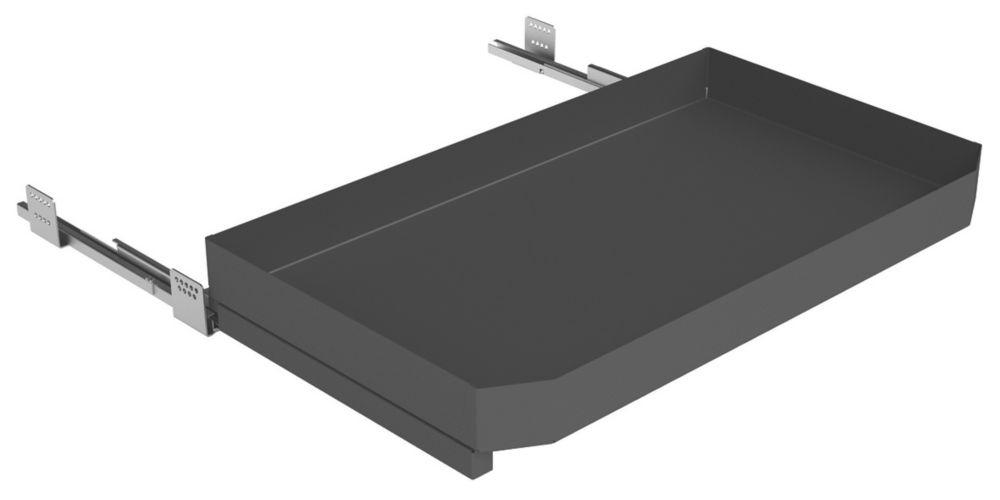 Hafele Anthracite Pull-Out Kitchen Shelf with Basket 600mm - Screwfix